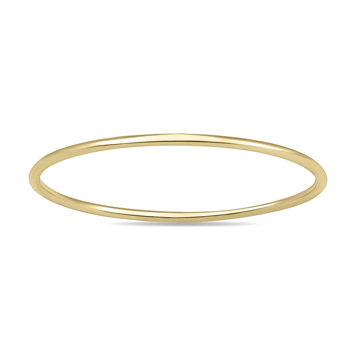 Skinny Thin Domed Stackable 14K Yellow Gold Band (.75 mm)