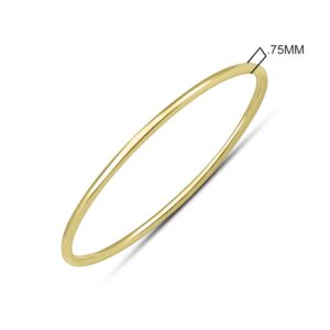 Skinny Thin Domed Stackable 14K Yellow Gold Band (.75 mm)