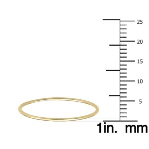 Skinny Thin Domed Stackable 14K Yellow Gold Band (.75 mm)