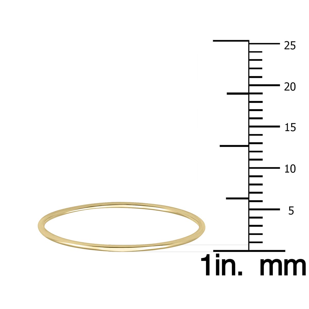 Skinny Thin Domed Stackable 14K Yellow Gold Band (.75 mm)