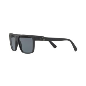 Polo Ralph Lauren Mens PH4133 Rectangular Sunglasses, Matte Black/Polarized Grey, 59 mm