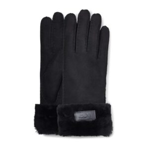 ugg women's leather turn cuff sheepskin shearling lined glove