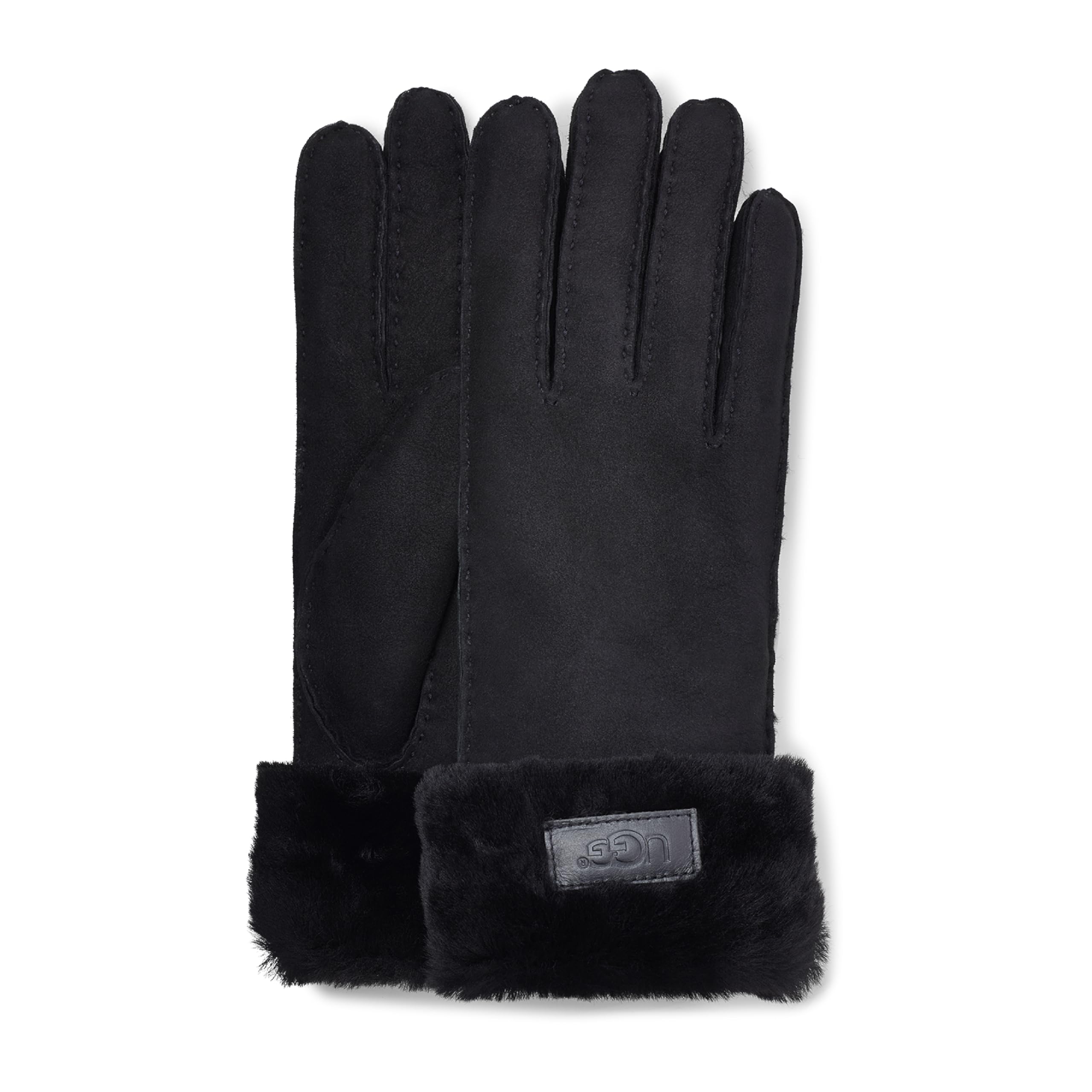 UGG Women's Leather Turn Cuff Sheepskin Shearling Lined Glove