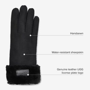 UGG Women's Leather Turn Cuff Sheepskin Shearling Lined Glove