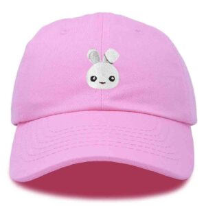 dalix bunny embroidered dad cap cotton baseball hat women in light pink