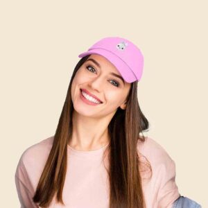 DALIX Bunny Embroidered Dad Cap Cotton Baseball Hat Women in Light Pink