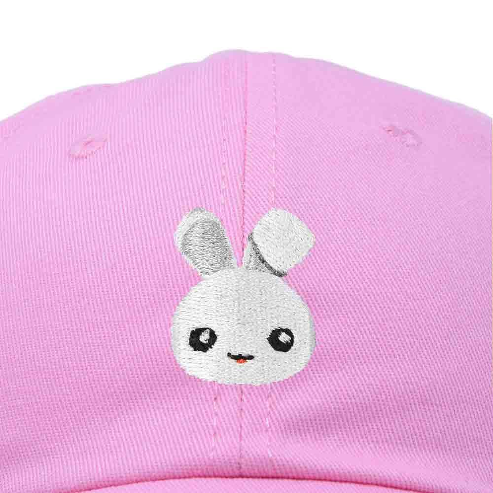 DALIX Bunny Embroidered Dad Cap Cotton Baseball Hat Women in Light Pink