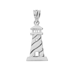 unique lighthouse charm pendant in sterling silver