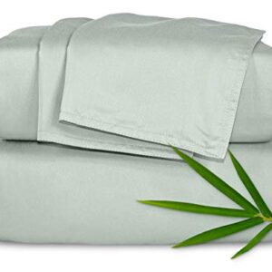 Pure Bamboo - Queen Bed Sheet Set, Genuine 100% Organic Viscose Derived from Bamboo, Luxuriously Soft & Cooling, Double Stitching, Lifetime Quality Promise (Queen, Sea Glass)