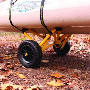 Suspenz Kayak Trailer Cart, Heavy Duty Deep-V Trolley Carrier with Airless Wheels for Kayaks and Canoes, Yellow (22-6700)