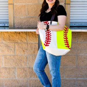 Cocomo Soul Baseball Softball Canvas Tote Bag Handbag Large Oversize Sports 20 x 17 Inches