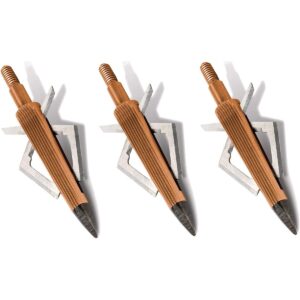 new archery products killzone swingfire 2in cutting diameter trophy tip 100 grain mechanical broadhead for bow hunting - 3 pack