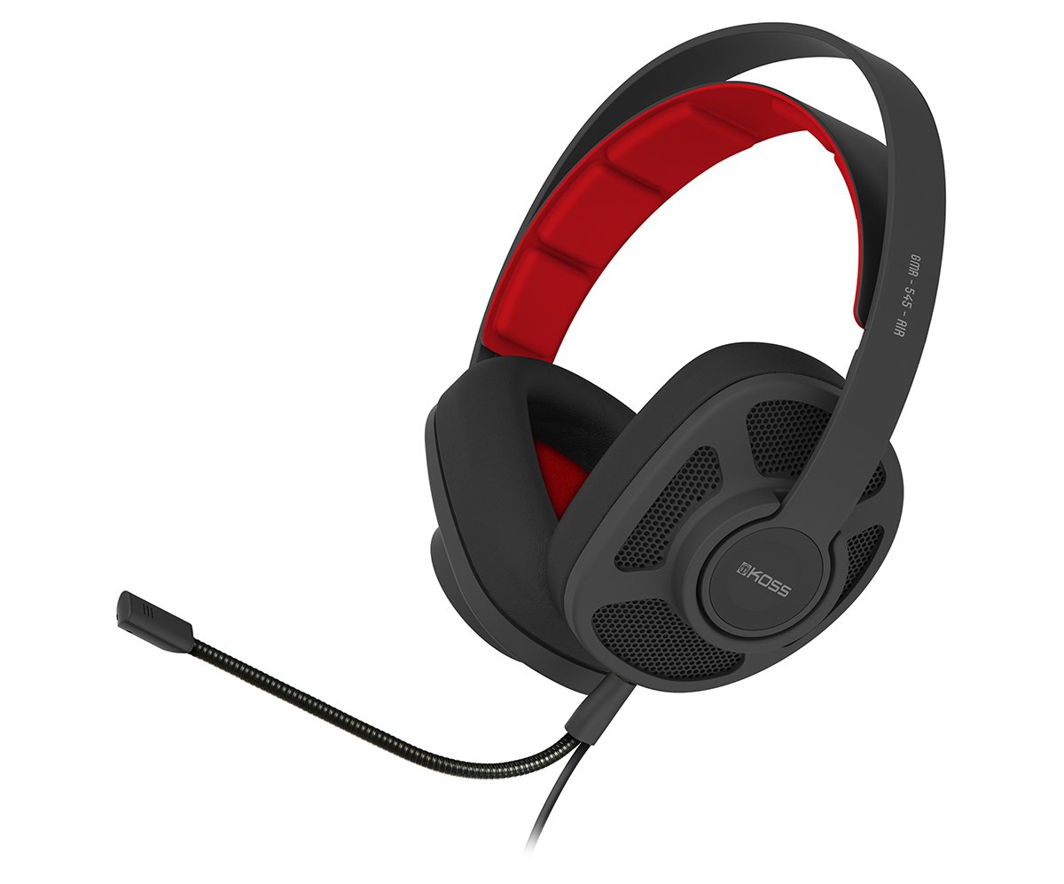 Koss GMR-545-AIR USB Over-Ear Gaming Headphones, Two Cords with Microphone Included, Open-Back Design, Wired with USB Plug, Black