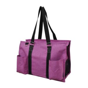 NGIL All Purpose Organizer Medium Utility Tote Bag 2018 Spring Collection (Crosshatch Fuchsia)