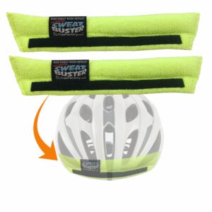 sweat buster bike helmet sweatband – stops sweat dripping, keeps you cooler, premium comfort, simple helmet integration & quick removal for washing. mountain biking, road biking or any cycling. 2 pack