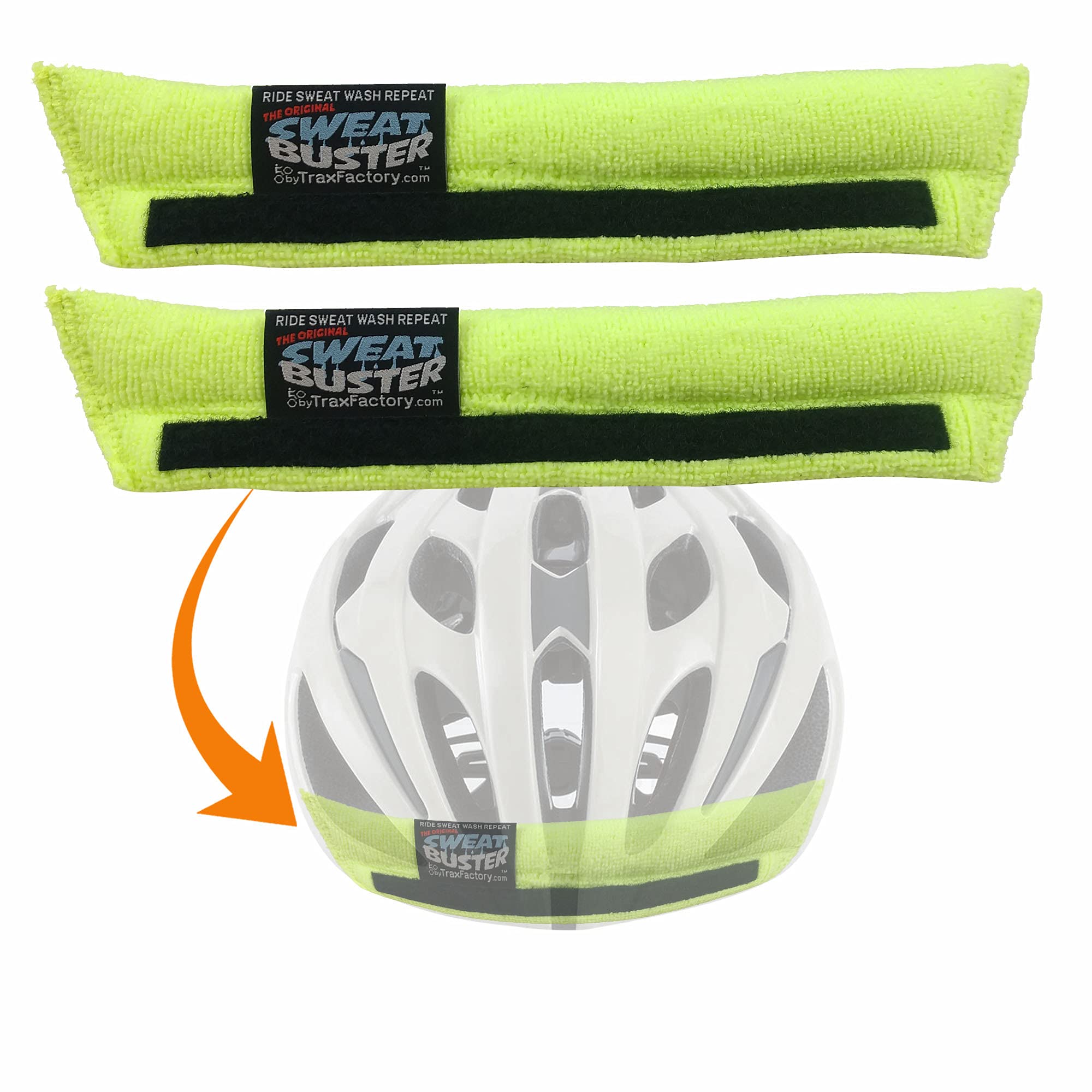 Sweat Buster Bike Helmet Sweatband – Stops Sweat Dripping, Keeps You Cooler, Premium Comfort, Simple Helmet Integration & Quick Removal for Washing. Mountain Biking, Road Biking or Any Cycling. 2 Pack