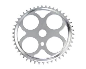 alta 4 circles bike steel sprocket/chainring, 46t chrome, various thickness (46 teeth (1/2 x 3/32))