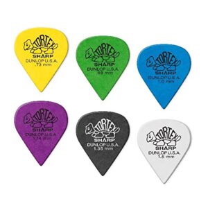 dunlop tortex sharp picks sample variety mix pack (2 of each gauge) 12/player's pack