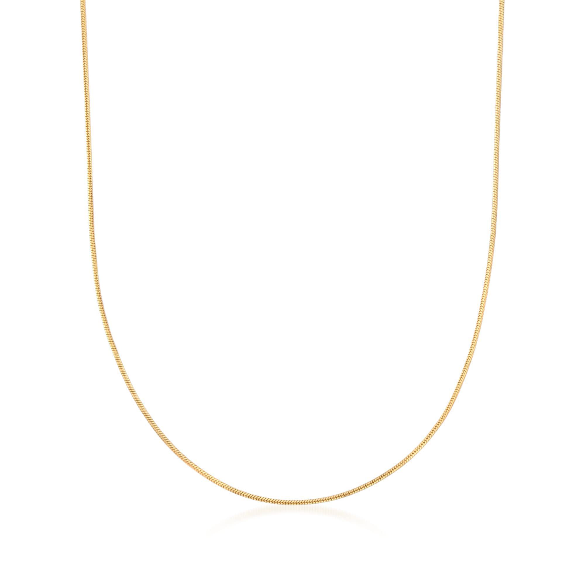 Ross-Simons Italian 1mm 18kt Gold Over Sterling Adjustable Snake-Chain Necklace