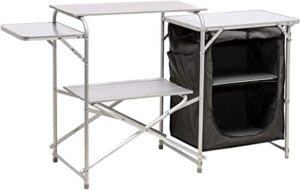 mountain summit gear deluxe roll top kitchen table for camping made with weather-resistant aluminum (by caddis sports inc.)