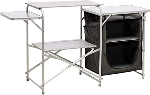 MOUNTAIN SUMMIT GEAR Deluxe Roll Top Kitchen Table for Camping made with Weather-Resistant Aluminum (by Caddis Sports Inc.)