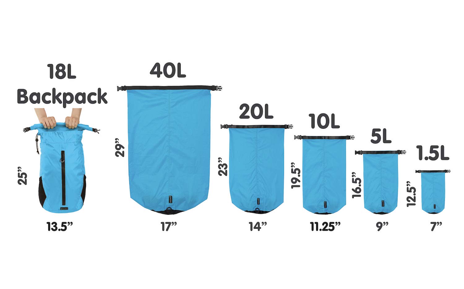 Skog Å Kust LiteSåk 2.0 Waterproof Ultralight Dry Bag | 10L Blue