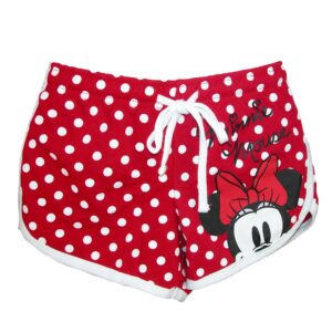 disney junior ladies minnie mouse peeking short, red polka dot medium