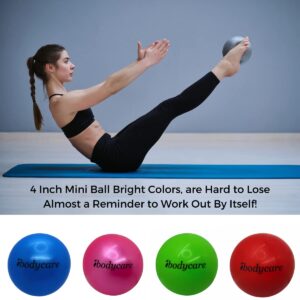 ibodycare Pilates 4" (10cm) Accessory Mini Ball for AeroPilates, Yoga, Fitness, Strength, Pilates Reformer or Mat Pilates (Pink)