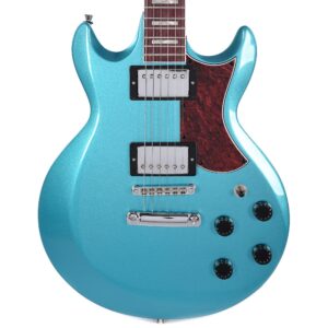 ibanez ax 6 string solid-body electric guitar, right, metallic light blue, full (ax120mlb)