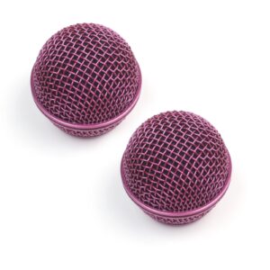 2x replacement mesh microphone grille for shure sm58 565sd lc sv100,pink