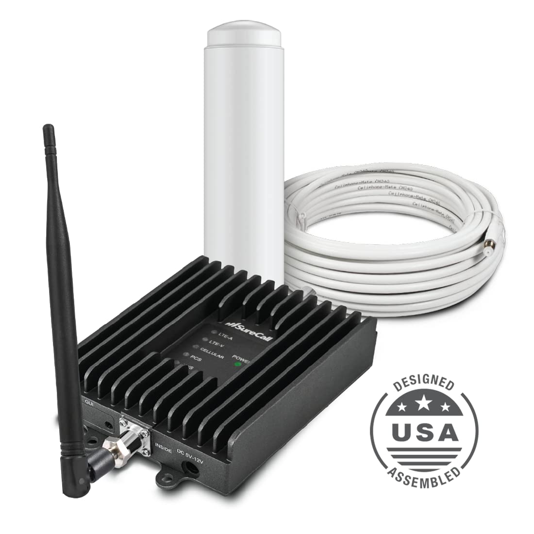 SureCall Fusion2Go 3.0 RV Cell Signal Booster for Motorhome, 5G/4G LTE, Large Vehicles, Permanent Omni Antenna, Multi-User All Carrier Boosts Verizon AT&T Sprint T-Mobile, FCC Approved, USA Company