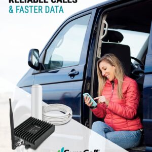 SureCall Fusion2Go 3.0 RV Cell Signal Booster for Motorhome, 5G/4G LTE, Large Vehicles, Permanent Omni Antenna, Multi-User All Carrier Boosts Verizon AT&T Sprint T-Mobile, FCC Approved, USA Company