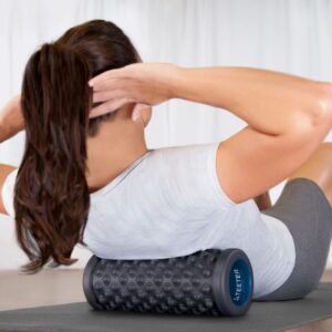 Teeter Massage Foam Roller – Deep Tissue Muscle Relief to Boost Recovery, Flexibility – 13 or 26 inch, 2 Textures/densities – Back Pain Relief, Sports Massage, Myofascial Release