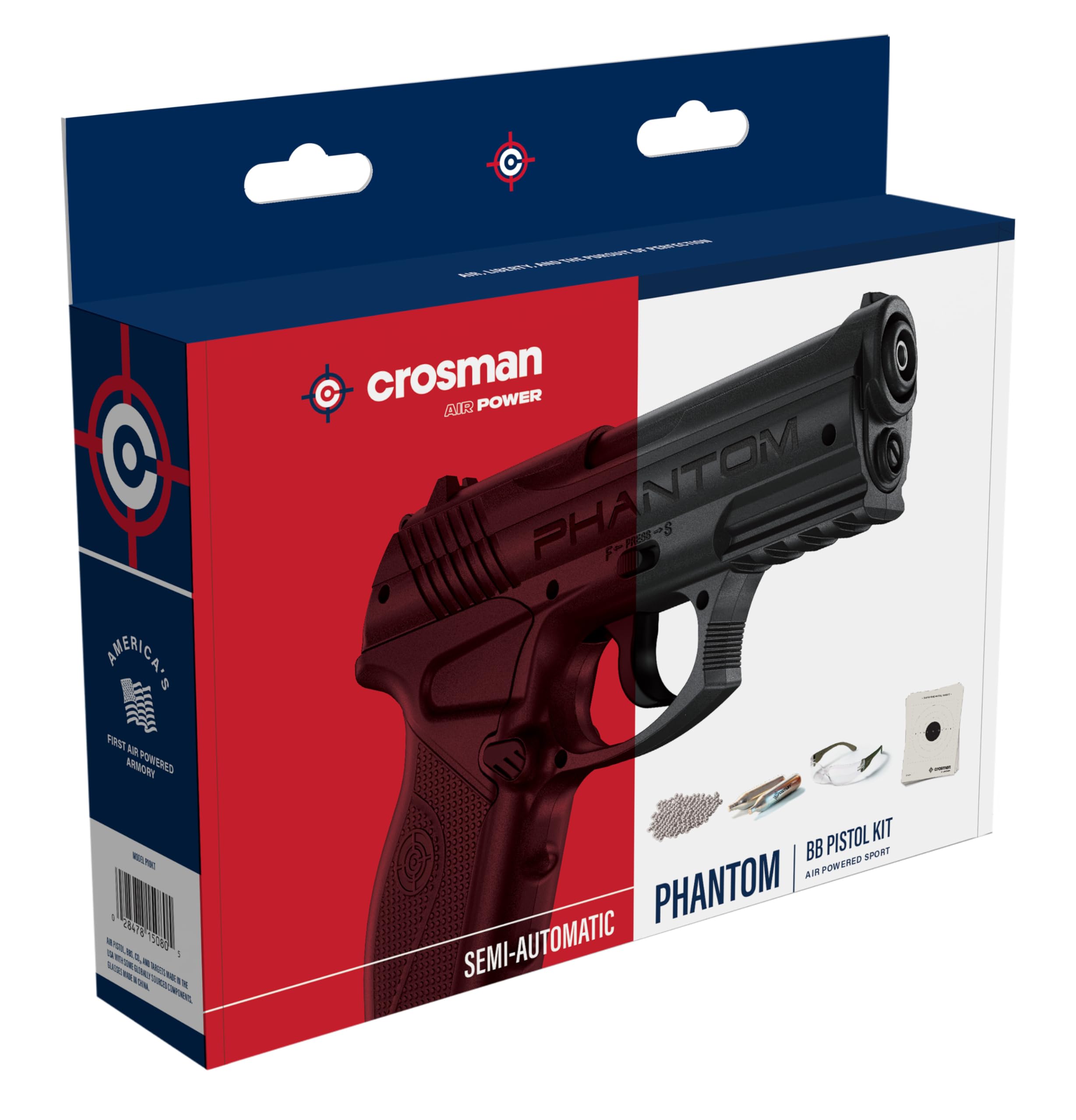 Crosman Phantom P10KT CO2-Powered Semi-Auto BB Air Pistol Kit