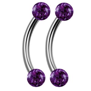 bodyjewellery 2pcs 16g 8mm curve piercing titanium g23 rook tragus lip conch cartilage stud helix eyebrow bar ring earrings ferido b2b2cr