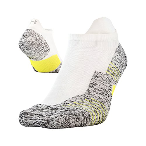 Under Armour Unisex-Adult Run Cushion No Show Tab Socks, Multipairs , White (1-Pair) , Large