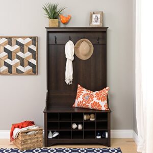 Prepac Hall Tree with Shoe Storage, Espresso