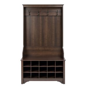 Prepac Hall Tree with Shoe Storage, Espresso