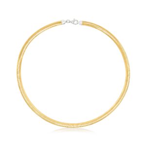 ross-simons italian 6mm reversible omega necklace in 2-tone sterling silver. 16 inches