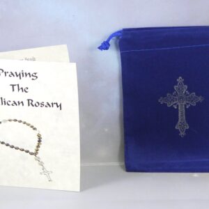 Kit Johnson Designs, Anglican Rosary Beads Amethyst Celtic Cross, Prayer Bag, Instruction Booklet