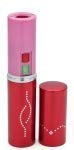 pride defense lipstick flashlight stun gun - police grade strength self defense stun gun - maximum voltage, rechargeable batteries - many (red)