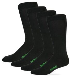 realtree mens lightweight liner mid-calf tall boot socks 4 pair pack (l - men's shoe 9-13, black)