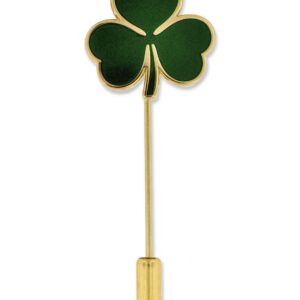 PinMart's Gold St. Patrick's Day Shamrock Clover Lapel Stick Pin