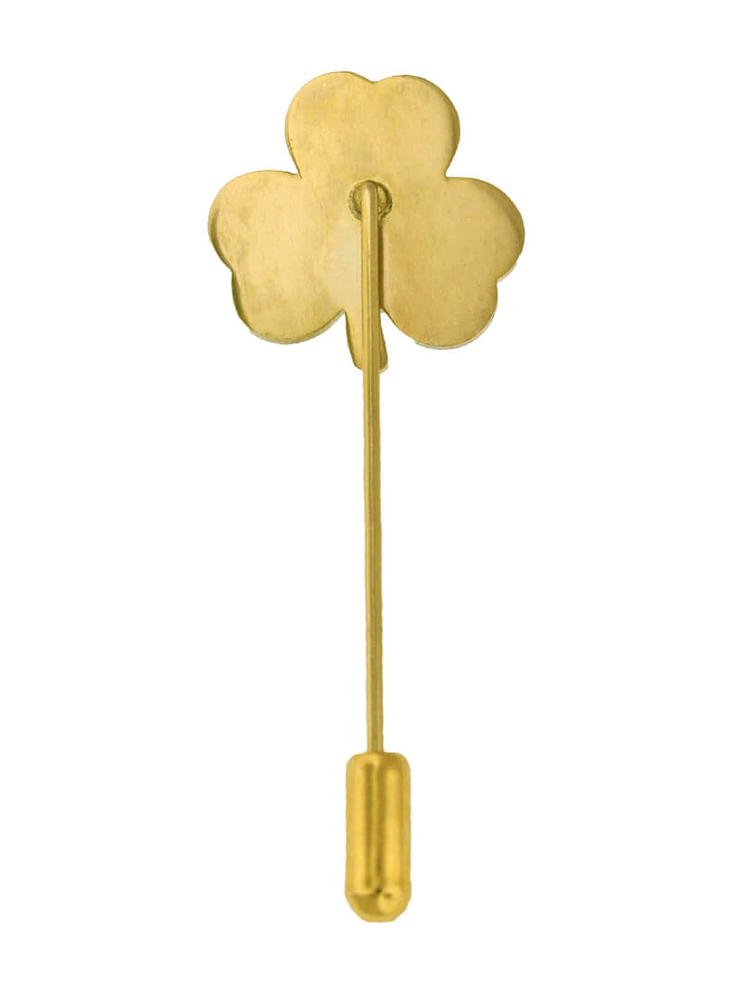 PinMart's Gold St. Patrick's Day Shamrock Clover Lapel Stick Pin