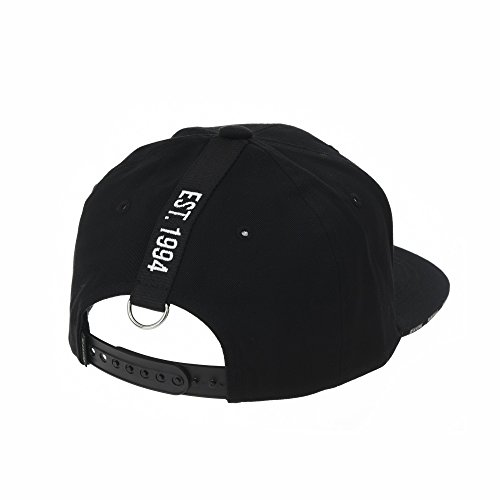 WITHMOONS Snapback Hat Diamond Faux Leather Manhattan Patch Flat Brim Cotton Baseball Cap TR2934 (Black)