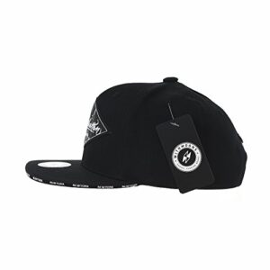 WITHMOONS Snapback Hat Diamond Faux Leather Manhattan Patch Flat Brim Cotton Baseball Cap TR2934 (Black)