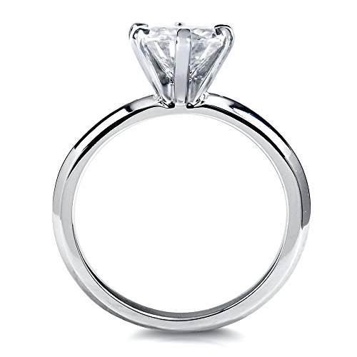 Kobelli Classic Solitaire Round Brilliant Moissanite Engagement Ring 1 Carat 14k White Gold (GH, VS), 6