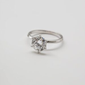 Kobelli Classic Solitaire Round Brilliant Moissanite Engagement Ring 2 Carats 14k White Gold, 4.5