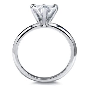 Kobelli Classic Solitaire Round Brilliant Moissanite Engagement Ring 2 Carats 14k White Gold, 4.5