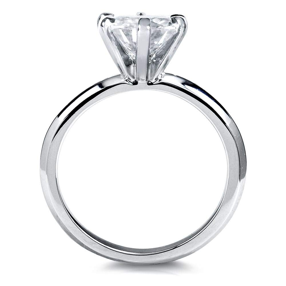 Kobelli Classic Solitaire Round Brilliant Moissanite Engagement Ring 2 Carats 14k White Gold, 4.5